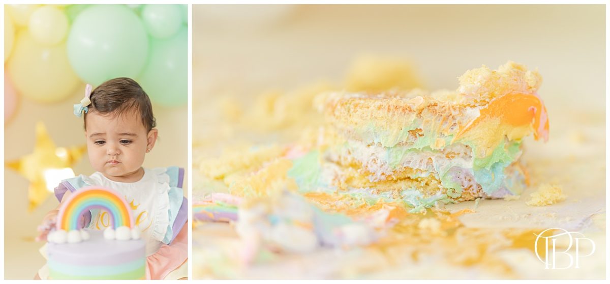 Rainbow Themed Cake Smash Pictures | Fairfax County, Virginia - TuBelle ...